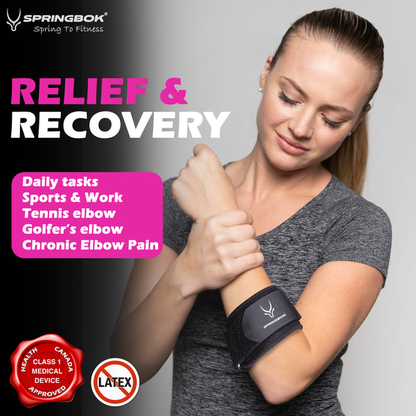 Springbok Tennis Elbow Brace for Men and Women with adjustable Strap ...